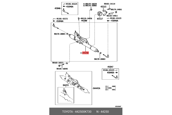 TOYOTA 44250-0K730 44250-0K730,44250-0K830,44250-0K750