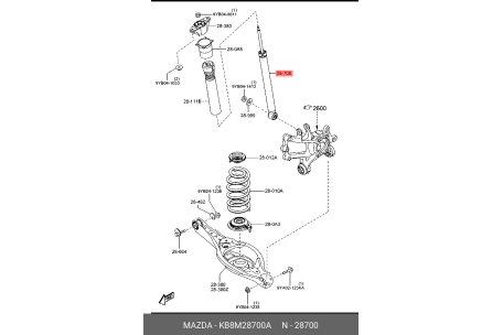 MAZDA KB8M-28-700A K07028910A,K07028910C,K07028910D,K07028910E,K07328910A