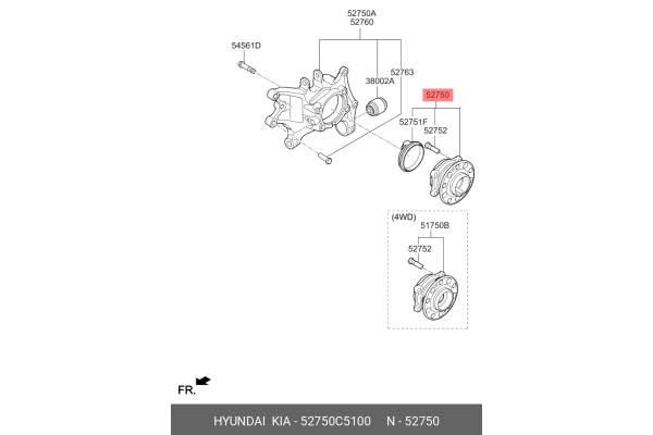 HYUNDAI 52750-C5100 52750-C5000,52750-C5100