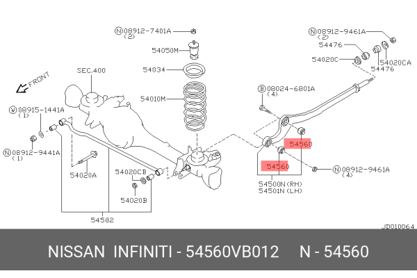NISSAN 54560-VB012 54560-VC000,48702-60050,48702-60060,54560-01J00 ...