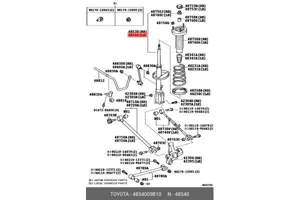 TOYOTA 48540-09B10 48540-09A71,48540-80015