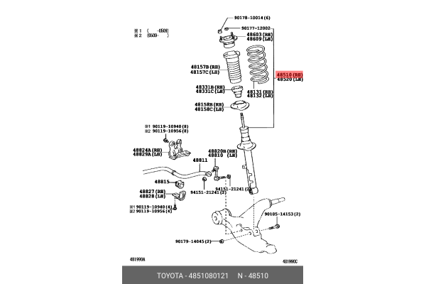 TOYOTA 48510-80121 48510-80121,48510-80408