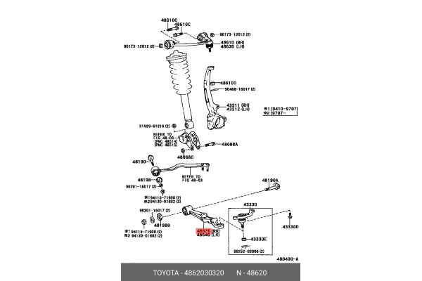 TOYOTA 48620-30320 48620-30320