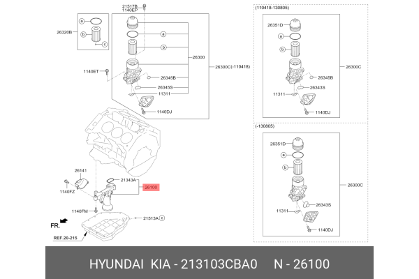 Hyundai / KIA 213103CBA0 213103CBA0