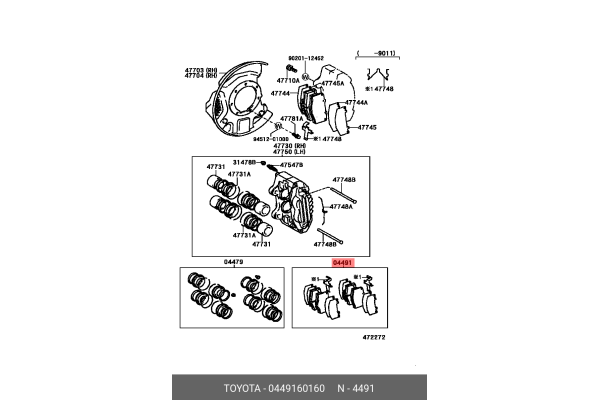 TOYOTA 04491-60160 04465-60020,04465-60110,04491-60160