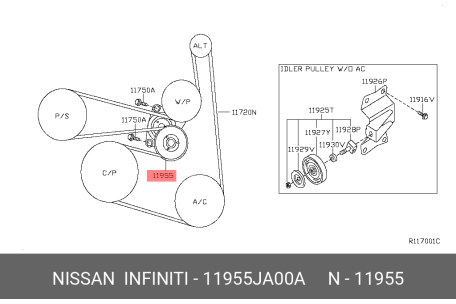 NISSAN 11955-JA00A 11955-6N200,11955-JA00C,11955-6N202,11955-JA00B