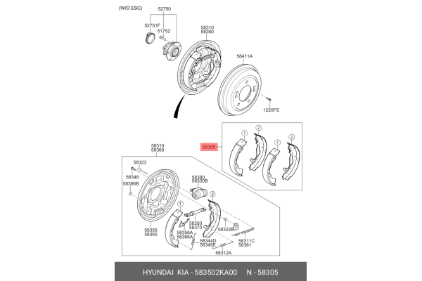 KIA 58350-2KA00 58305-2HA00,58305-25A10,58350-2FA00