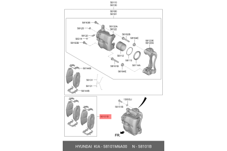 KIA 58101-M6A00 58101-1HA10,58101-1MA00,0K2FA-33-28Z,58101-M0A00