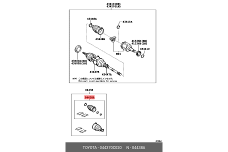 TOYOTA 04437-0C020 04437-60050,04427-60090_INN,04437-0C020,04427-0C020_INN