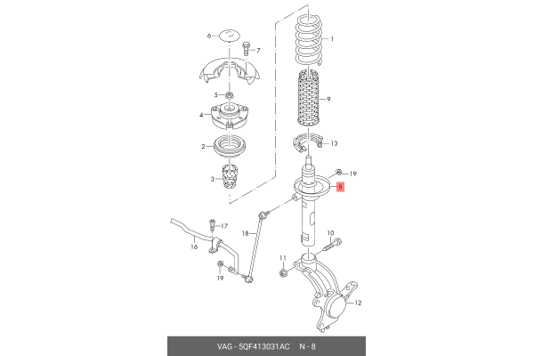 VAG 5QF 413 031 AC 3Q0 413 031 AK,3Q0 413 031 BB,3Q0 413 031 BE,5Q0 413 ...