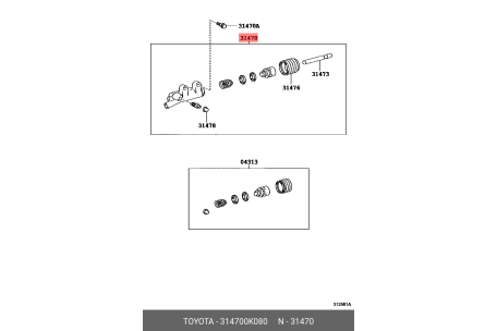 TOYOTA 31470-0K080 31470-0K080