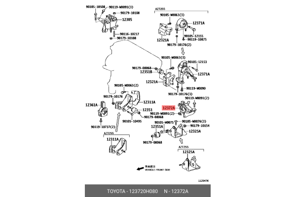TOYOTA 12372-0H080 12372-0H080