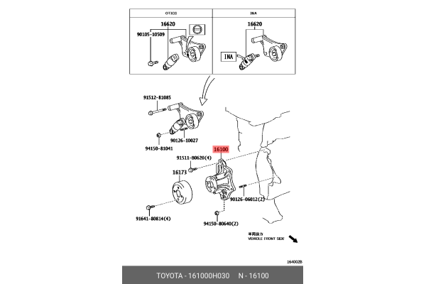 TOYOTA 16100-0H030 16100-28040,16100-0H030