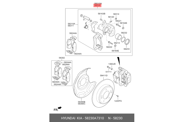 KIA 58230-A7310 58311-A5B30,58230-A7310