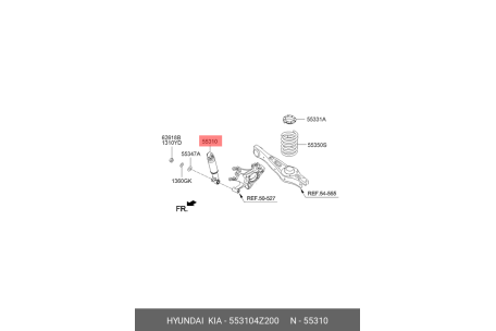 Hyundai / KIA 553104Z200 553101U720,553101U730,553102P500,553102W300 ...