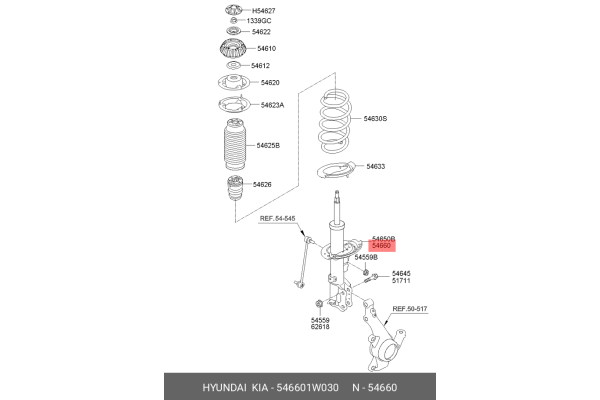 Hyundai / KIA 546601W030 54660-1W052,54660-1W001,54660-1R000