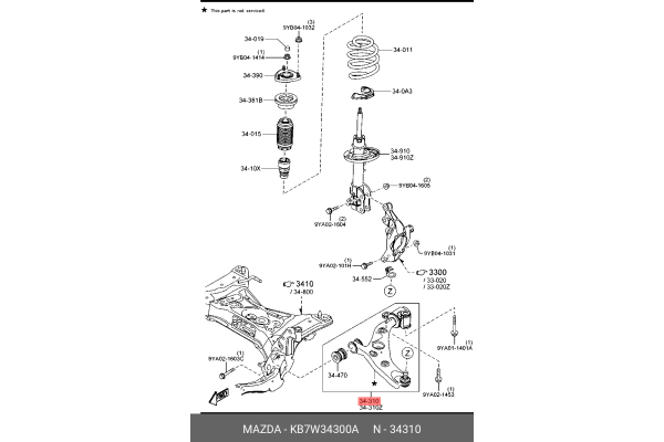 MAZDA KB7W-34-300A KB7W-34-300C,KB7W-34-300H
