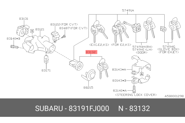 SUBARU 83191FJ000 83191FJ000