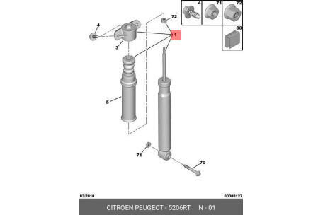 PEUGEOT 5206.RT 5206.ZW,5206RT,5206ZV,9800558480,5206.RT