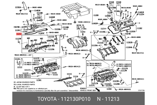 TOYOTA 11213-0P010 11213-31050