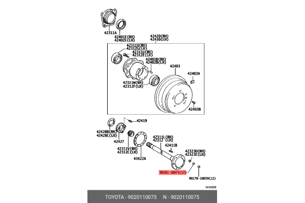 TOYOTA 9020110075 9020110075
