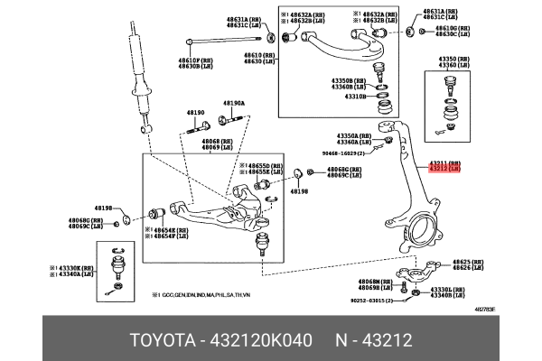 TOYOTA 43212-0K040 43212-0K040