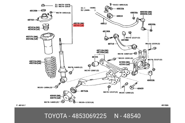 TOYOTA 48530-69225 48530-69225,4853068020,4853069305