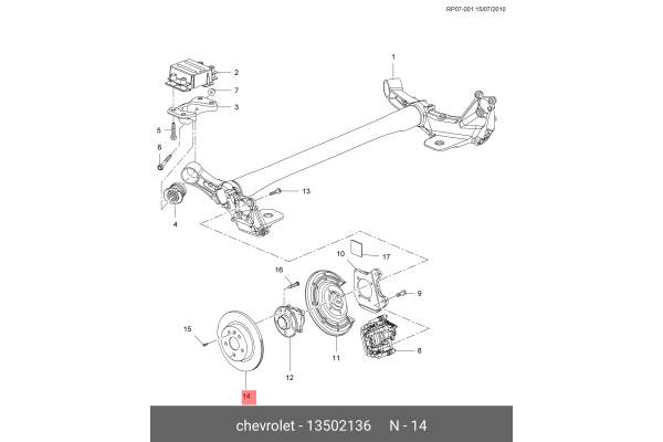 CHEVROLET 13502136 13502864,13502136,05 69 074