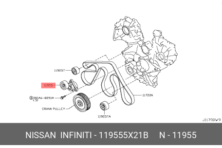 NISSAN 11955-5X21B 11955-5X20B