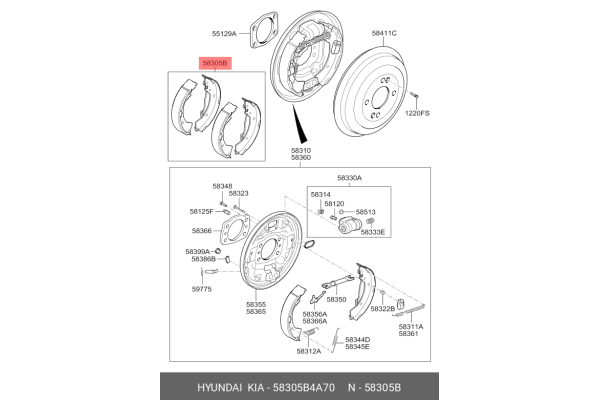 HYUNDAI 58305-B4A70 58305-B4A70,58305-0UA00