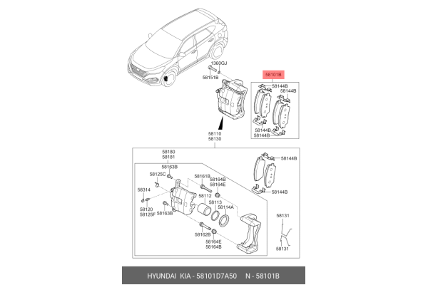 KIA 58101-D7A50 58101-D4A20,58101-D4A20,58101-D4A10