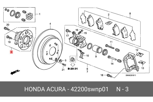 HONDA 42200-SWN-P01 42200-STK-951,3104100XKZ17B,42200-SWN-P01,3104100XKZ17B