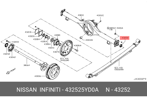 NISSAN 432525YD0A 432525YD0A