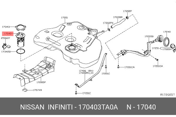 NISSAN 17040-3TA0A 17040-3TA0D,17040-3TA0C