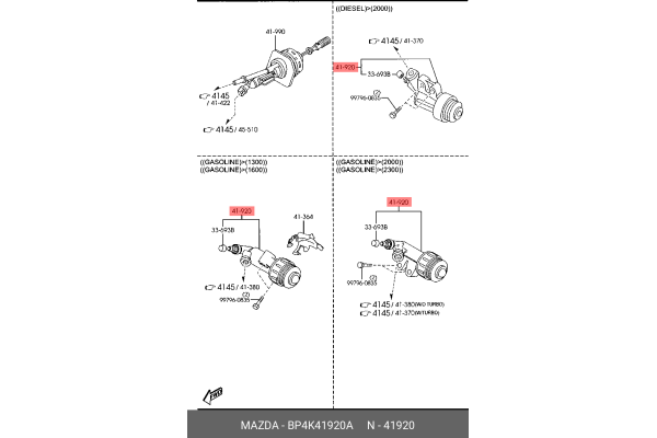 MAZDA BP4K-41-920A BP4K-41-920A,BP4K-41-920B,BP4K-41-920C,BP4K-41-92X ...