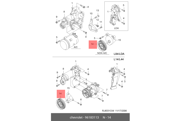 CHEVROLET 96183113 25180907,96183113