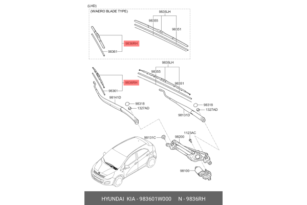 KIA 98360-1W000 28890-JJ10A,85222-28160