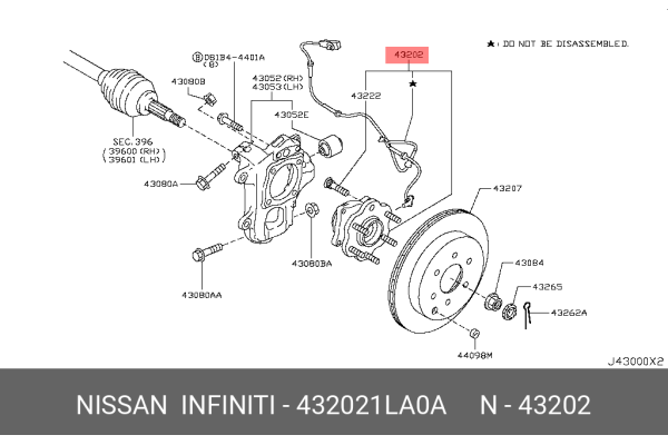NISSAN 432021LA0A 432021LA0A