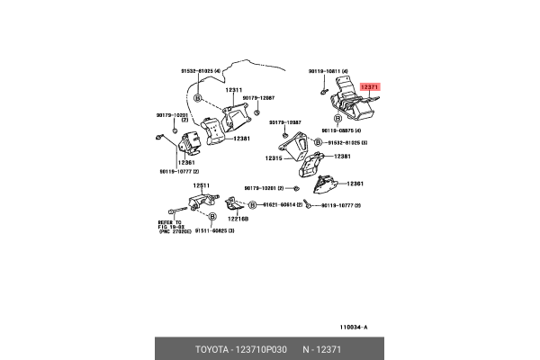 TOYOTA 12371-0P030 12371-0P030