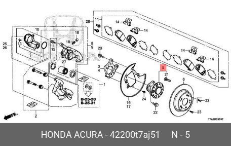 HONDA 42200-T7A-J51 42200-T7A-J51