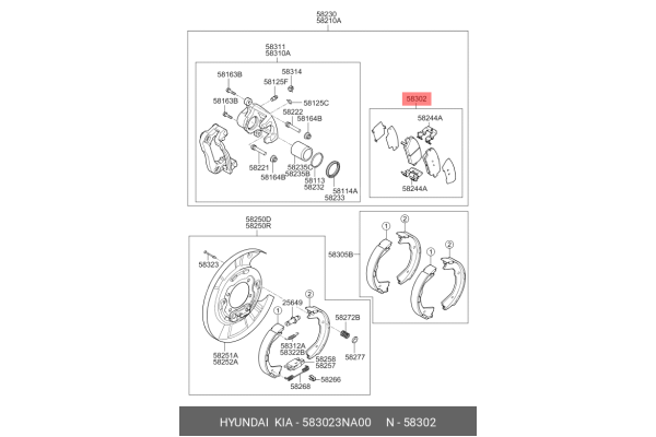 Hyundai / KIA 583023NA00 58302-2WA70