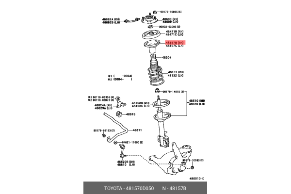 TOYOTA 48157-0D050 48157-52030,48157-52040,48157-0D060