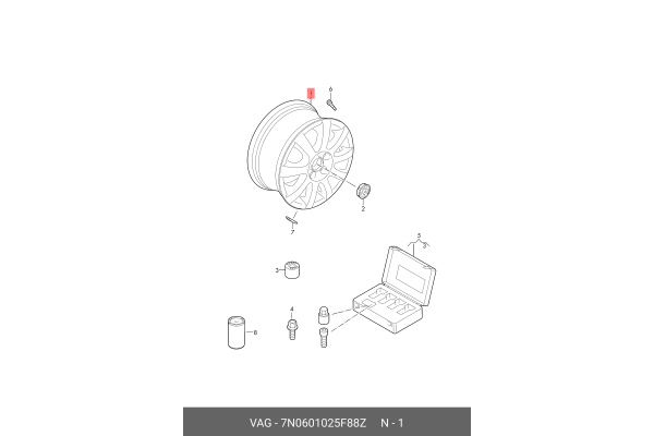 VOLKSWAGEN 7N0601025F 88Z 7N0601025F 88Z