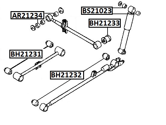 BUSH, SUSPENSION JIKIU BH21232 48727-87403,48727-87404