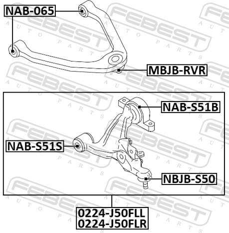 FeBest 0224-J50FLR 54500-1BD1A,54500-1BD2B