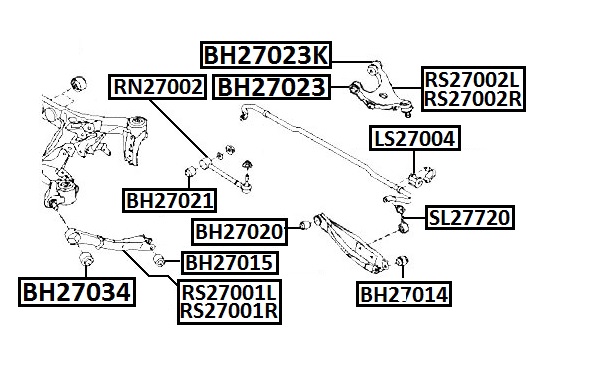 JIKIU BH27034 20254-FG000,20254-AJ00A