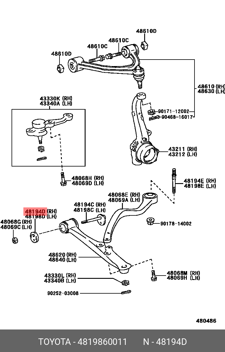 TOYOTA 48198-60011 48198-60011,48198-60010