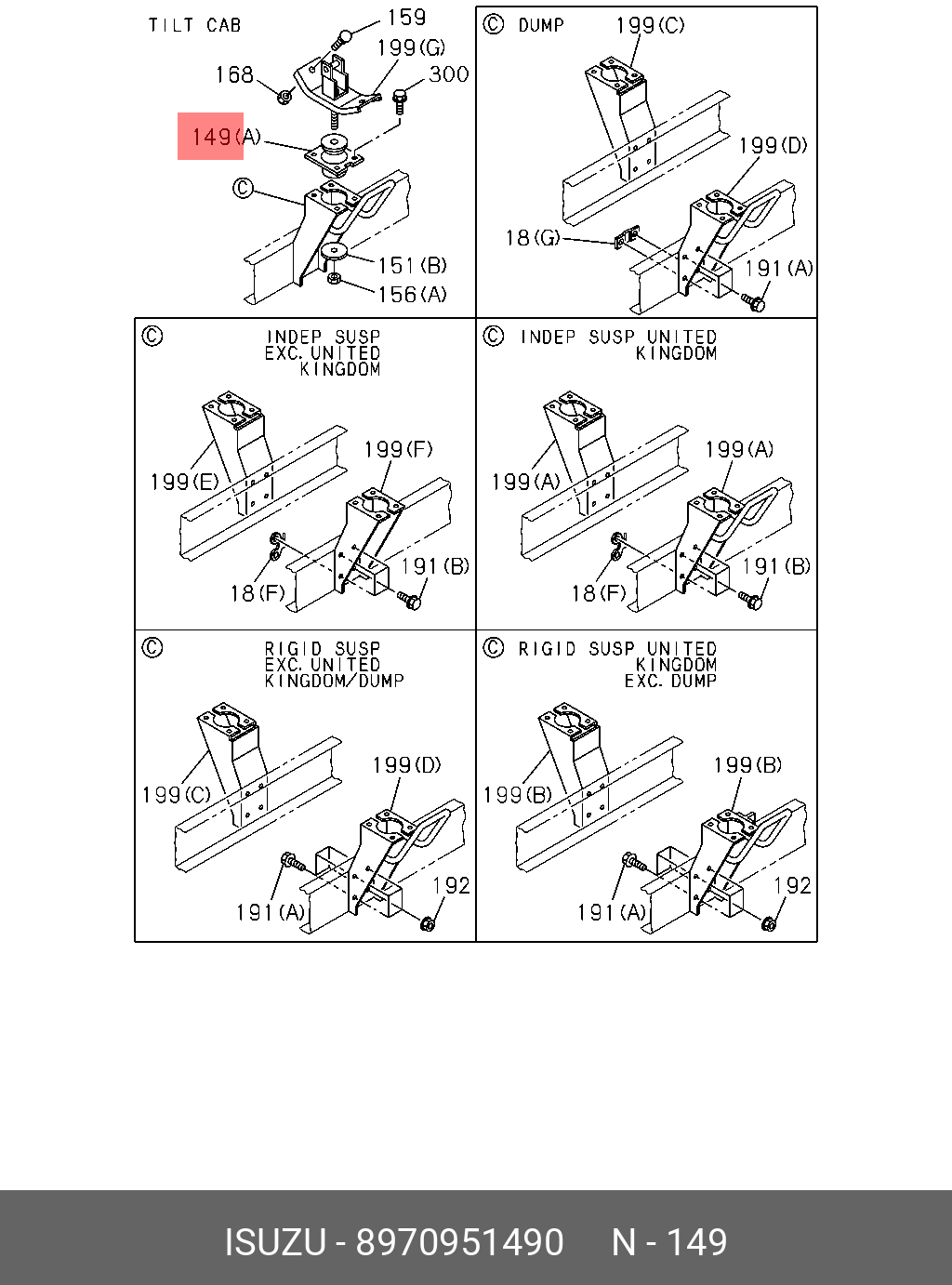 ISUZU 8-97095-149-0 8-98021-561-1,8-18242-452-0