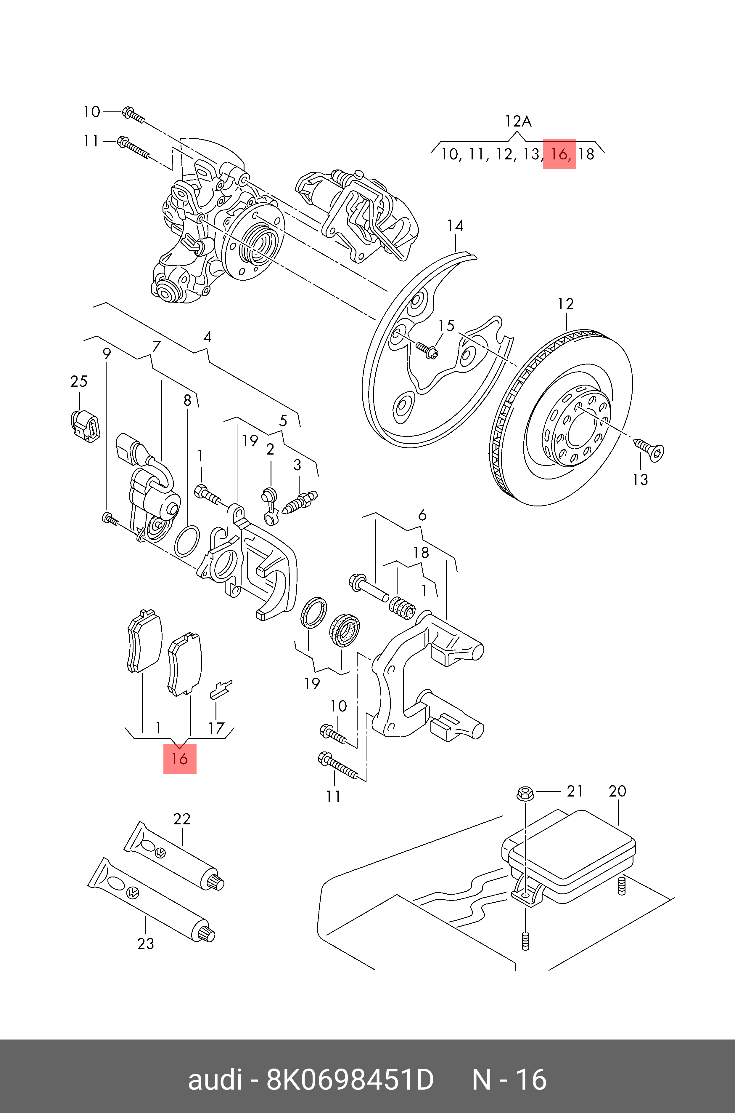 VAG 8K0 698 451 D 8K0 698 451,8K0 698 451 A