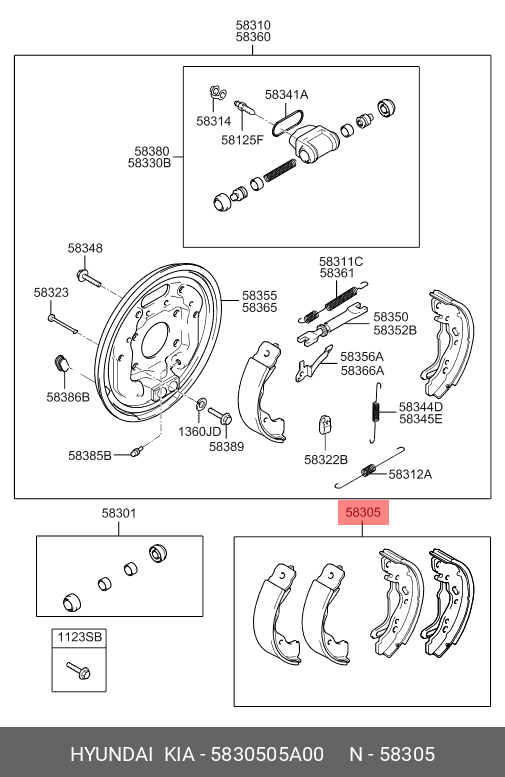 HYUNDAI 58305-05A00 58305-22A01,58305-02A00,58305-02A10